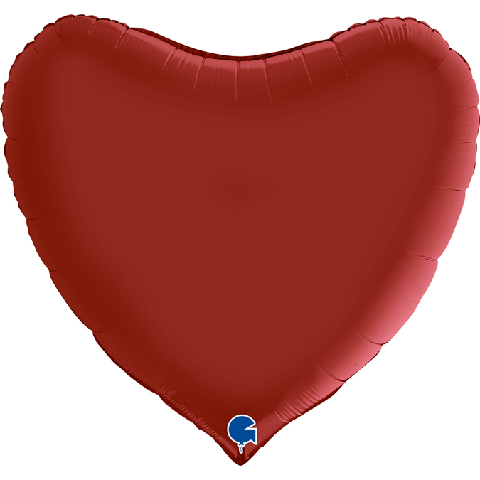 36" Satin Foil Heart Balloon Ruby Red