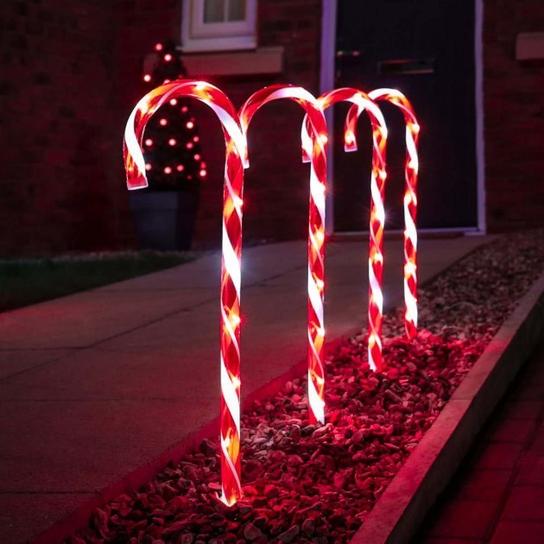 LED Candy Cane Lights - 4 Pack