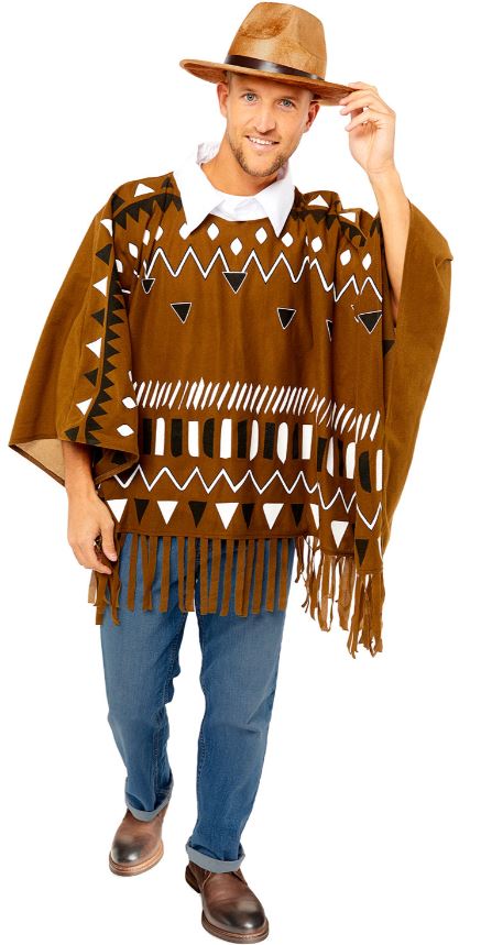 Western Cowboy Poncho - Adult