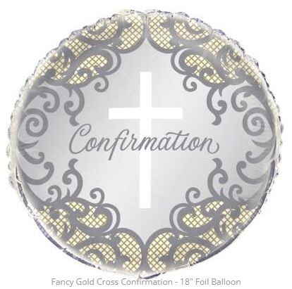 Silver and Gold First Holy Confirmation Balloon - 18"