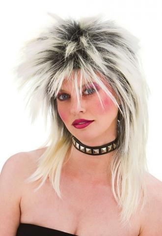 Unisex 80's Rocker Wig - Blonde