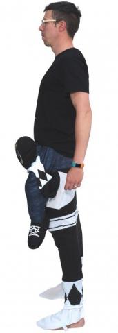 Piggyback Black Power Ranger Adult Costume